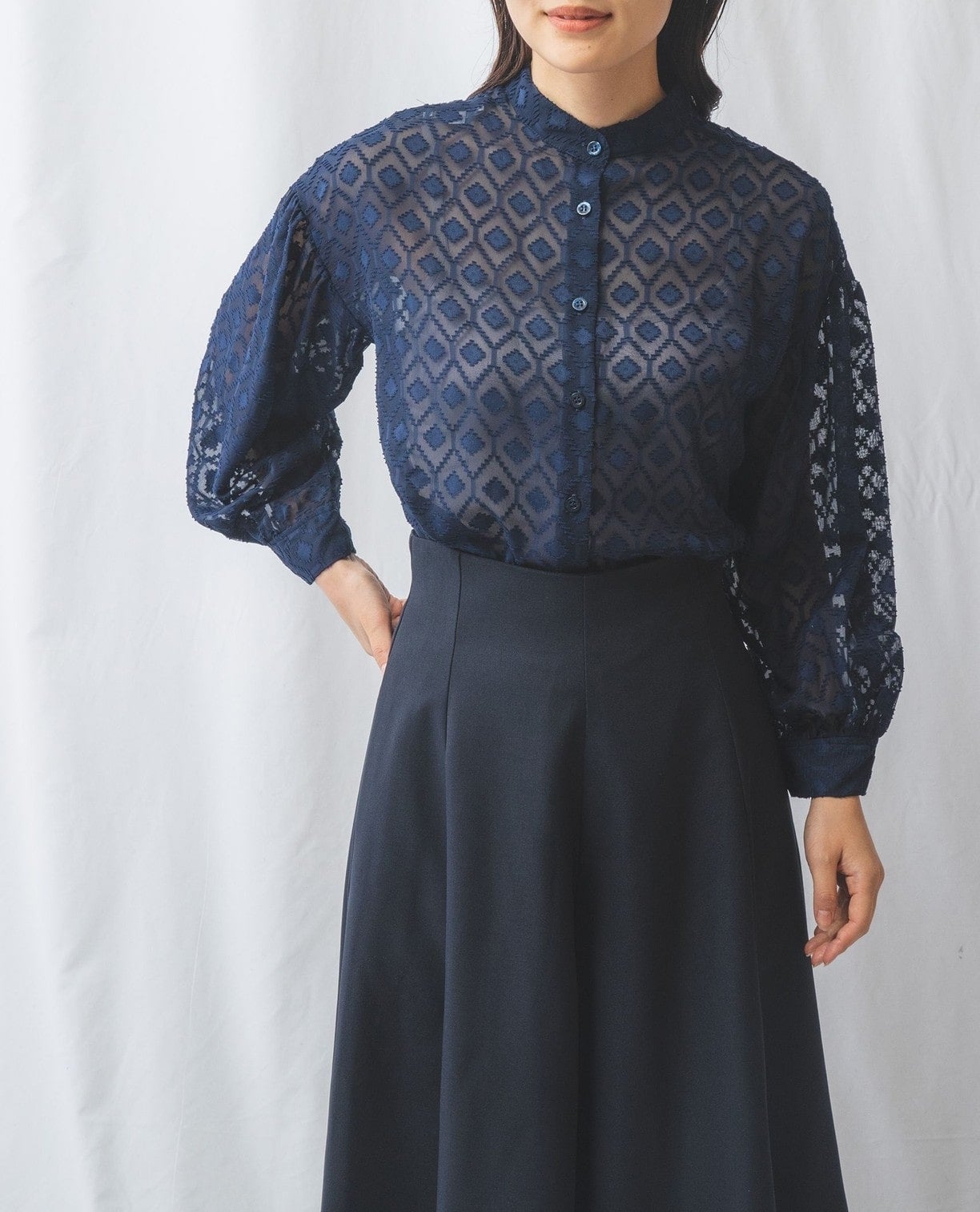 NARACAMICIE | 幾何カットジャガード2WAYブラウス | シャツ・ブラウス – Stylora store eco loop